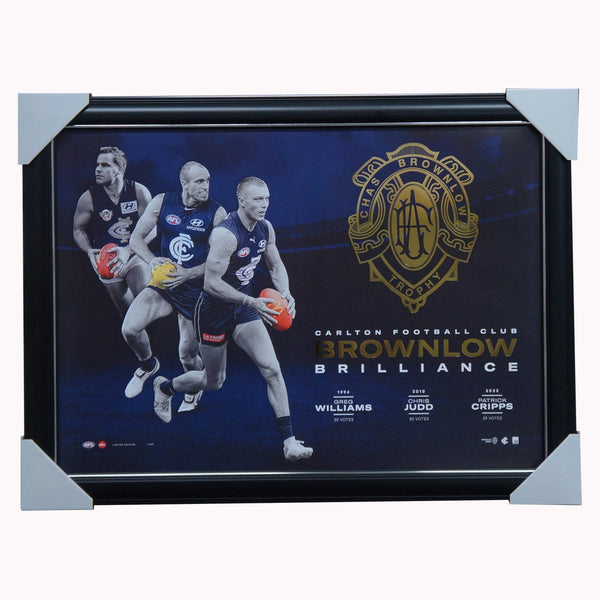 Carlton Brownlow Trio Judd, Williams & Cripps Official AFL Print Frame ...