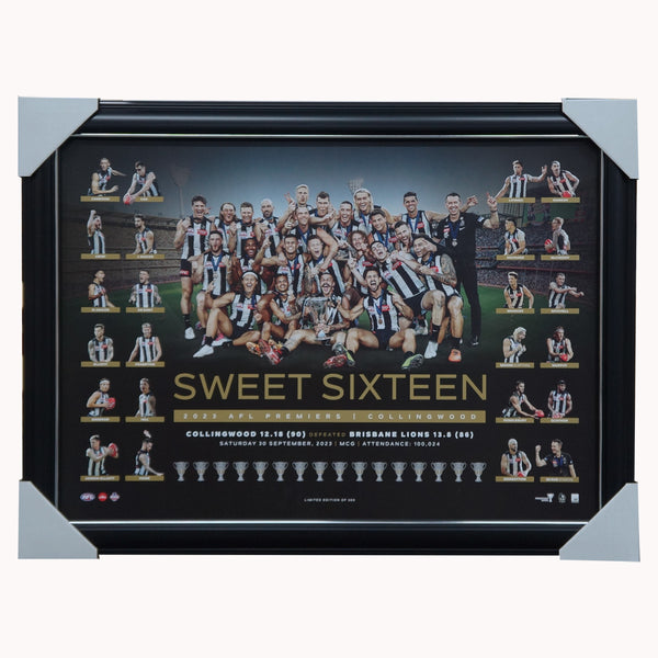 Collingwood Sweet Sixteen Official AFL Premiers Collage Print Framed ...