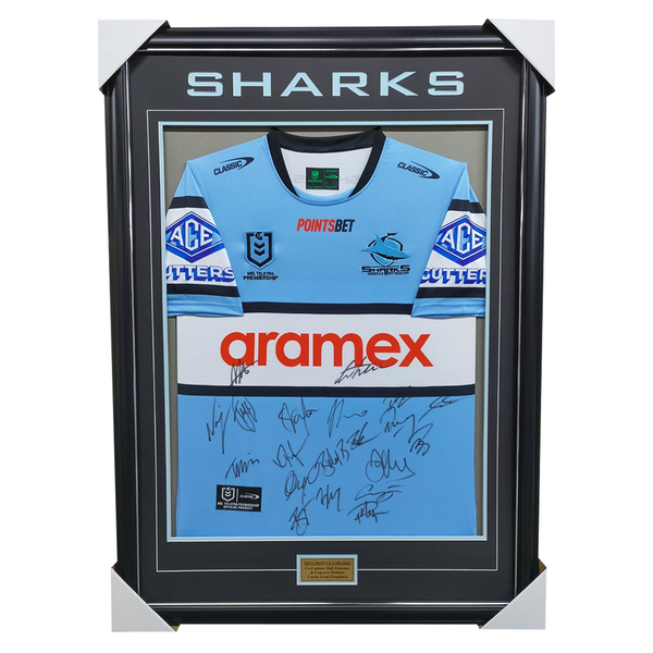 Cronulla Sharks 2024 Team Signed Jersey Framed - 5906 – HT Framing ...