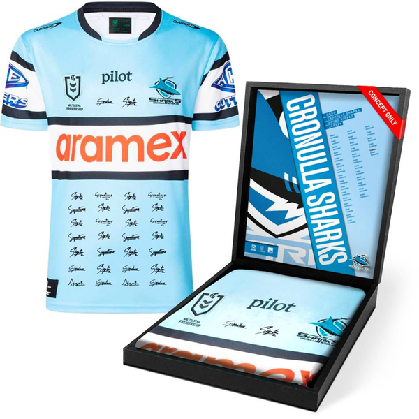 Cronulla Sharks Football Club 2025 NRL Official Team Signed Guernsey ...