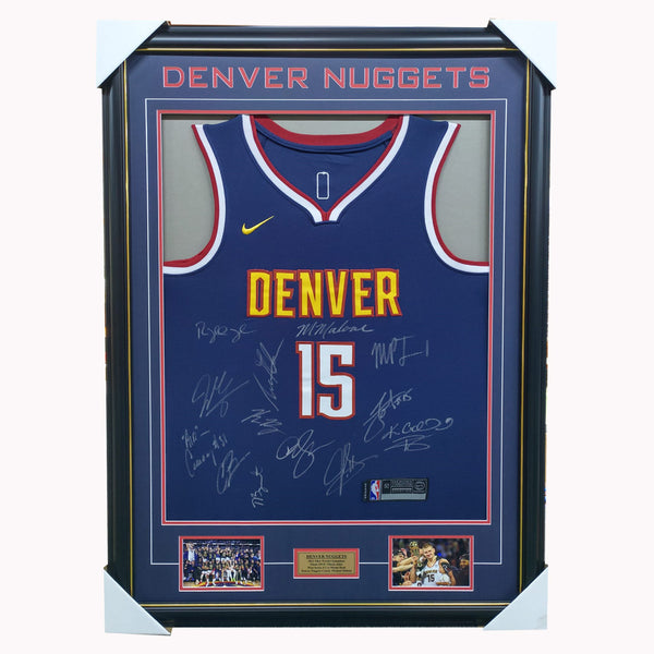Denver Nuggets 2023 NBA Champions Team Signed Jersey Framed Jokic Murr ...