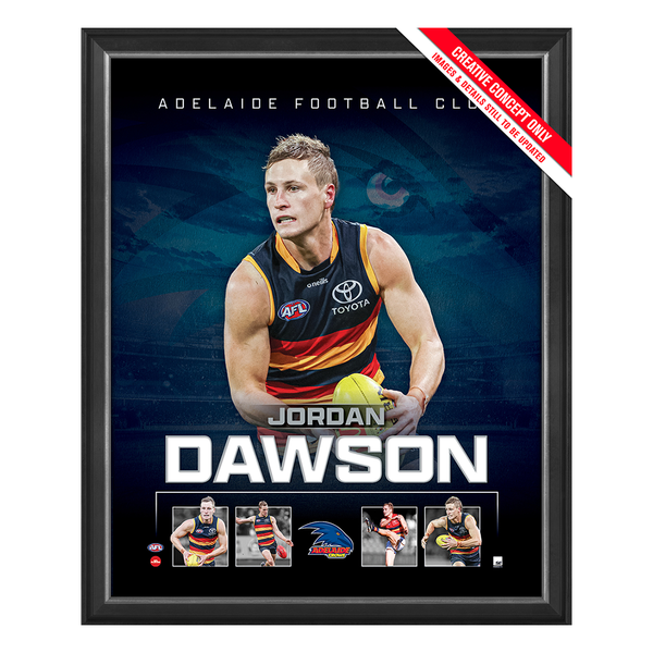 Jordan Dawson Adelaide Crows 2023 Official AFL Sportsprint Framed - 54 ...