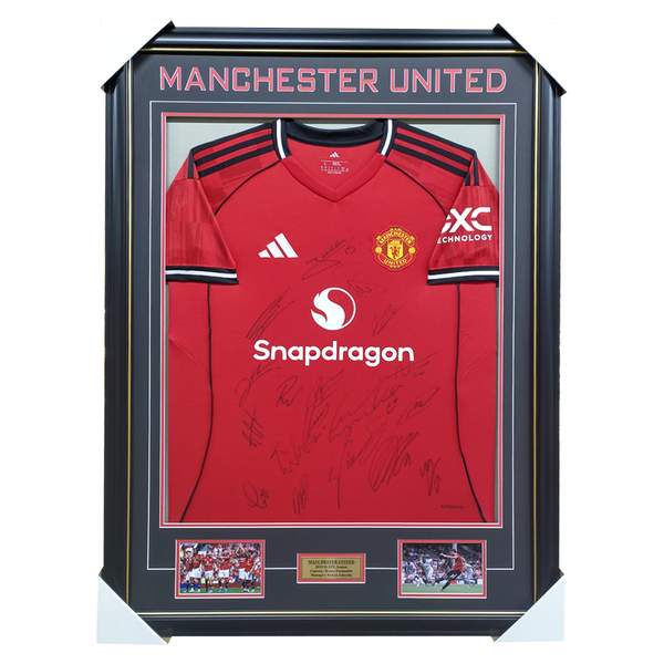 Manchester United 2025/26 Team Signed Jersey Framed - 7232 – HT Framing ...