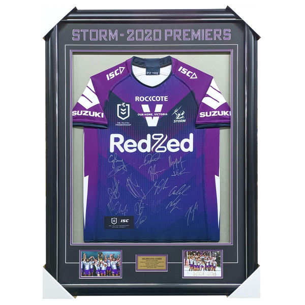 Melbourne Storm 2020 NRL Premiers Official Team Signed Jersey Framed ...
