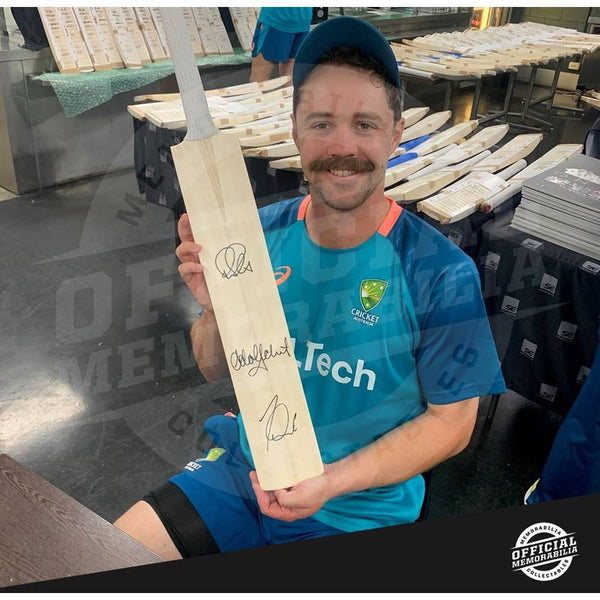 Ricky Ponting, Adam Gilchrist, Travis Head Official ACB Signed Bat Dis ...