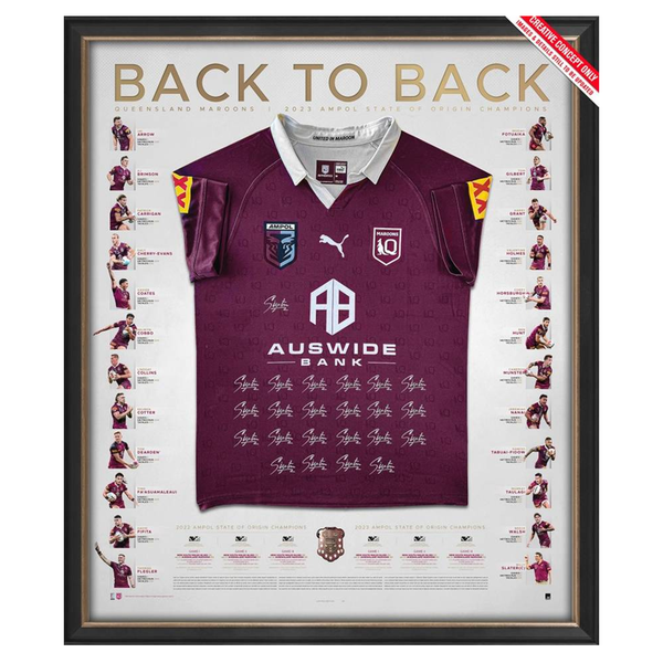 Queensland Maroons 2023 Champions Deluxe Jersey Display Framed - 5536 ...