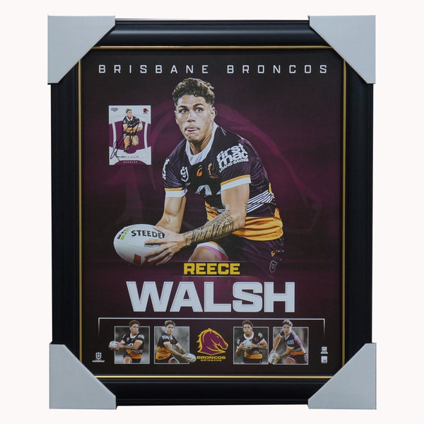 Reece Walsh Brisbane Broncos Official NRL Player Print Framed + Signed ...