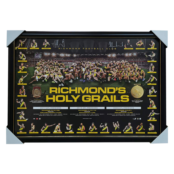 Richmond Signed 2020 AFL Premiers Holy Grail Deluxe Lithograph Framed ...