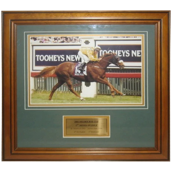 2002 Melbourne Cup Winner Media Puzzle Photo Framed - 2813 – HT Framing ...