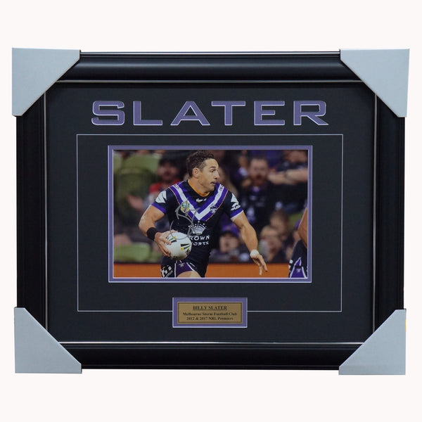 Billy Slater Signed Melbourne Storm Photo Framed Nrl Premiers - 3872 ...