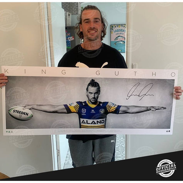 Clint Gutherson Signed Parramatta Eels Official NRL Wings Print Framed ...