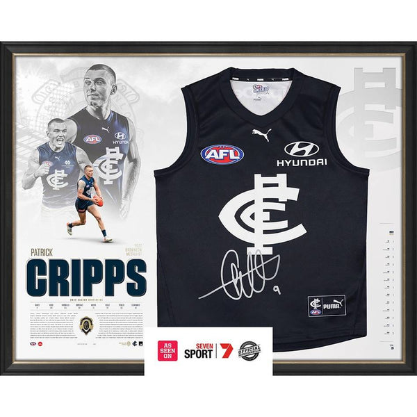 Patrick Cripps 2022 Signed Official AFL Carlton Brownlow Medal Guernse ...
