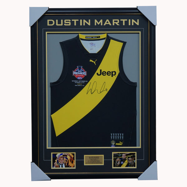 Dustin Martin Signed Richmond Official AFL Jumper Framed AFL Premiers ...