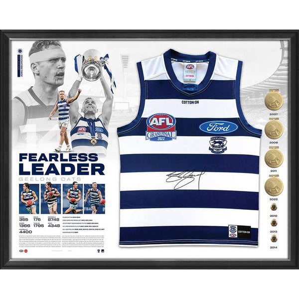 Joel Selwood Signed Geelong Retirement Official AFL Jumper Framed - 52 ...