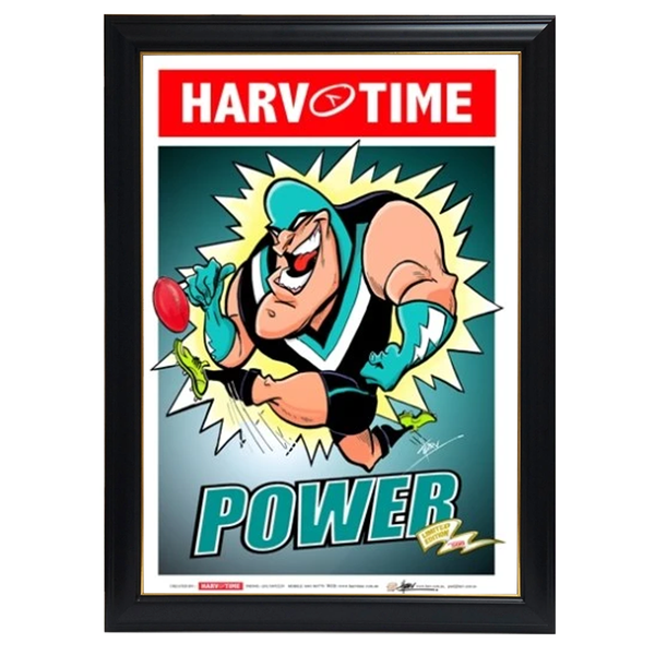 Port Adelaide Power, Mascot Harv Time Print Framed - 4221 – HT Framing ...
