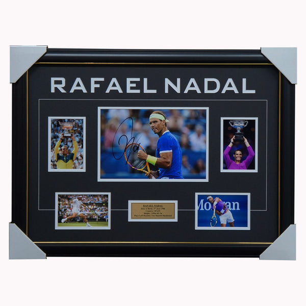 Rafael Nadal Hand Signed Photo Collage Framed Tennis Grand Slam Champi ...