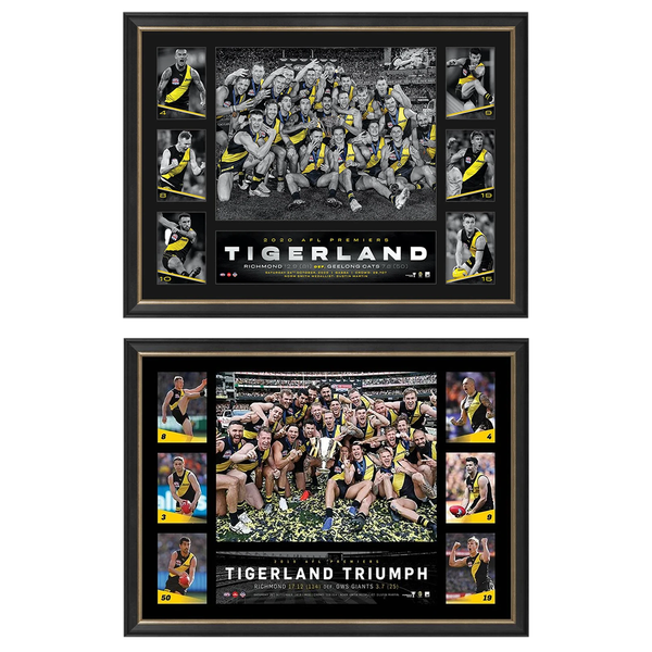 Richmond 2020 & 2019 Afl Premiers Official Tribute Print Frame Package ...