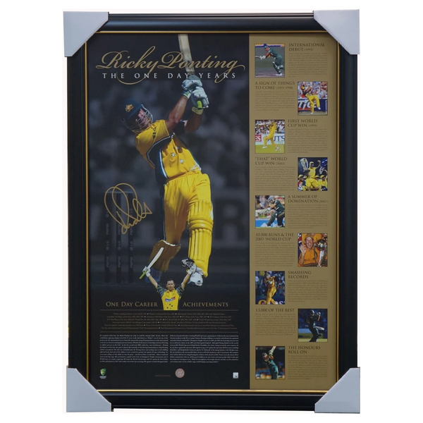 Ricky Ponting One Day Australia Cricket Retirement Signed Print Framed ...