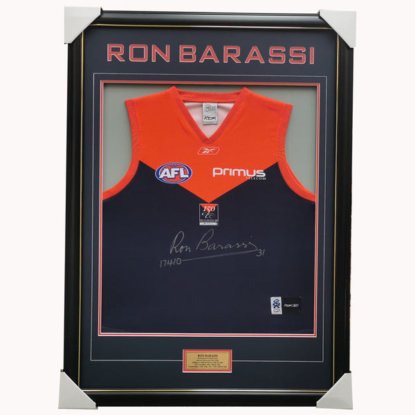 Ron Barassi Melbourne L/e 150 Year Signed Afl Jumper Framed - 3807 – HT ...